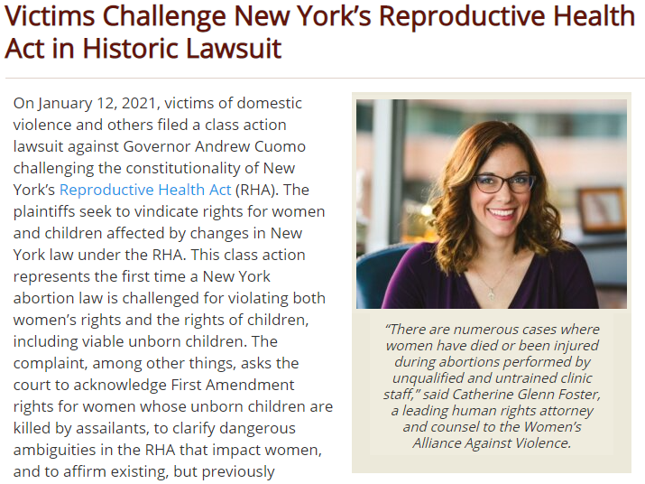 Lawsuit Challenging NY’s Reproductive Health Act – The Finger Lakes Guild